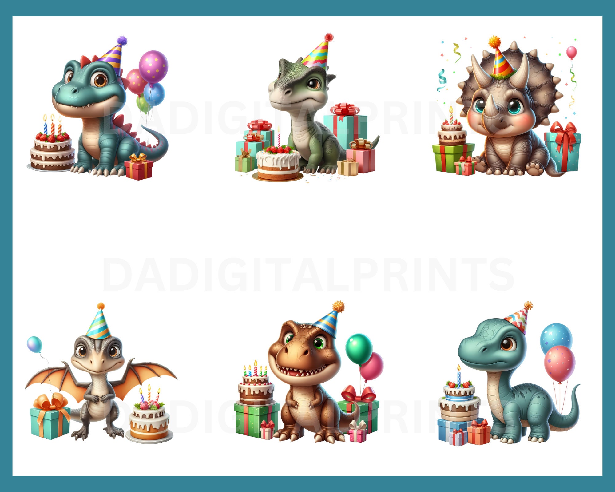 Dinosaur Clipart, Dinosaur Party, Dinosaur Digital, Dinosaur Birthday ...