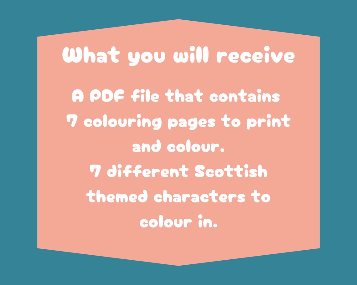 Scottish Coloring Pages: 7 Fun Printable Kids Activities (PDF) - Etsy