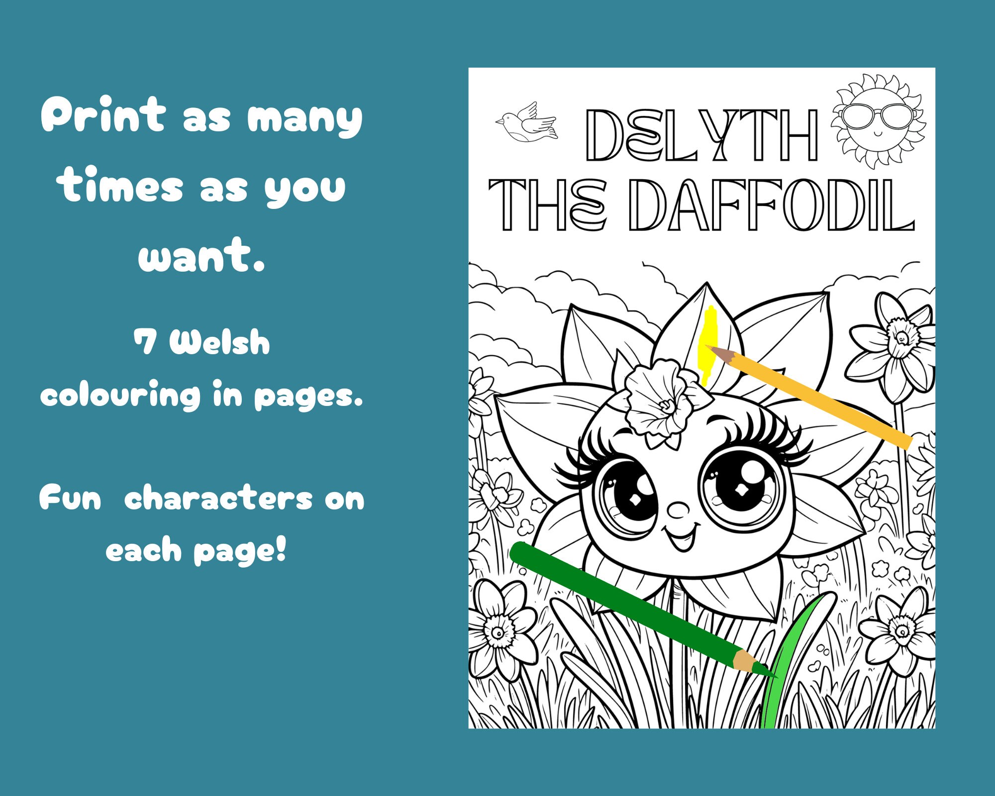 7 Welsh Colouring Pages, Colouring Kids Pages, Printable Kids Pages ...