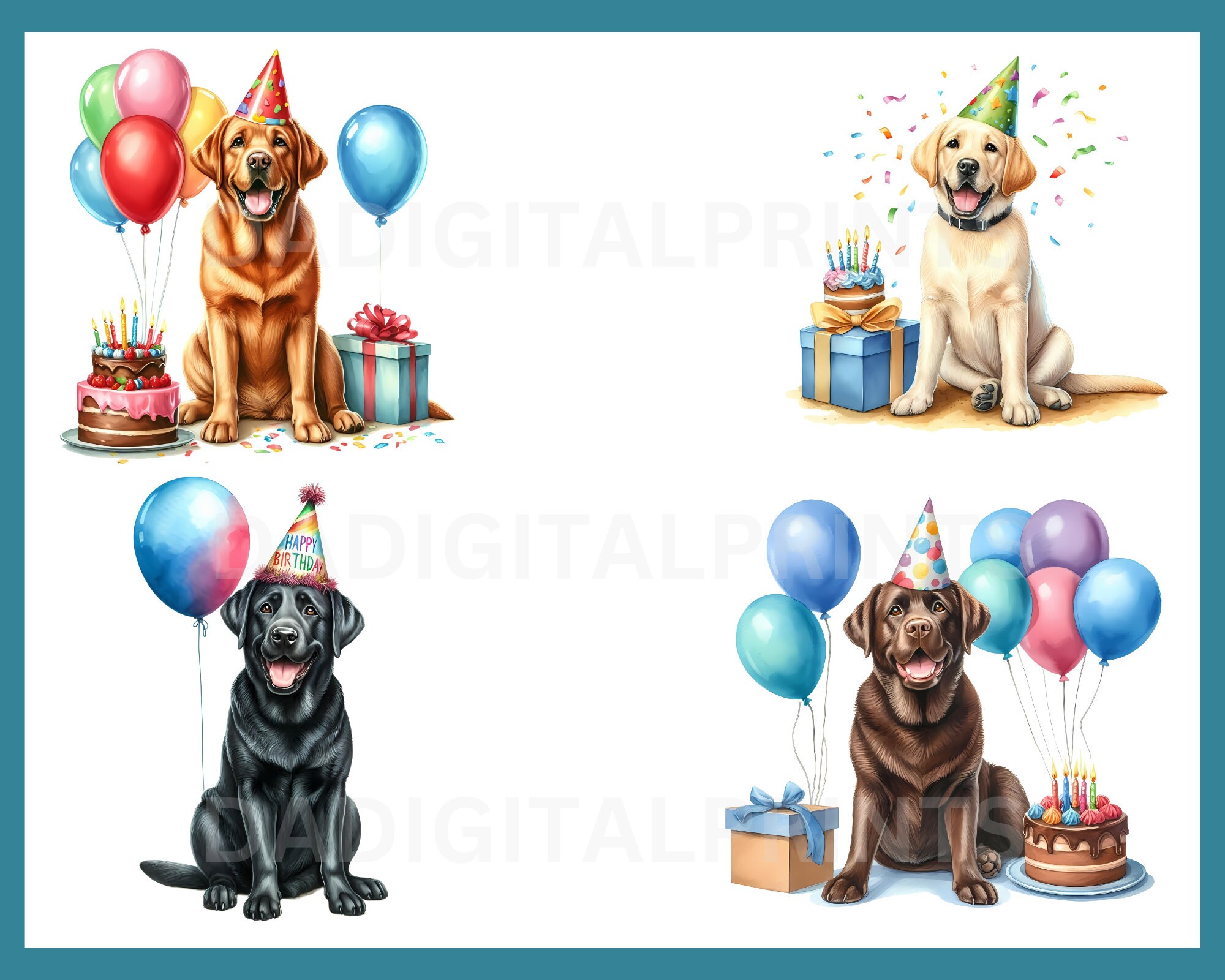 Labrador Clipart, Dog Clipart, Labrador Birthday, Dogs Labrador ...