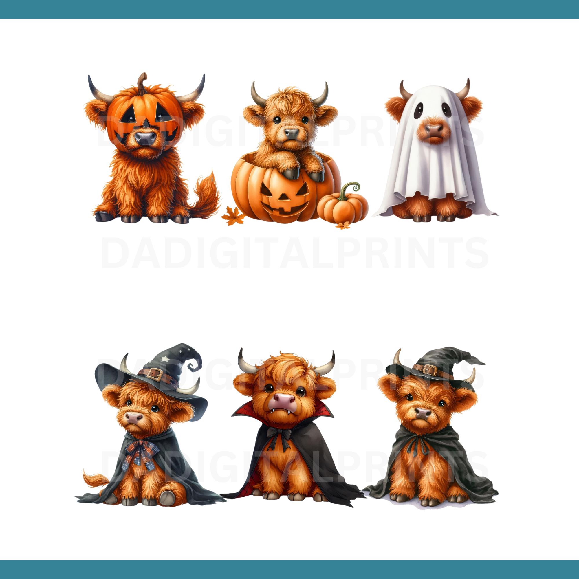 Highland Cow Clipart, Halloween Cow, Highland Cow Png, Cow Png, Cow ...