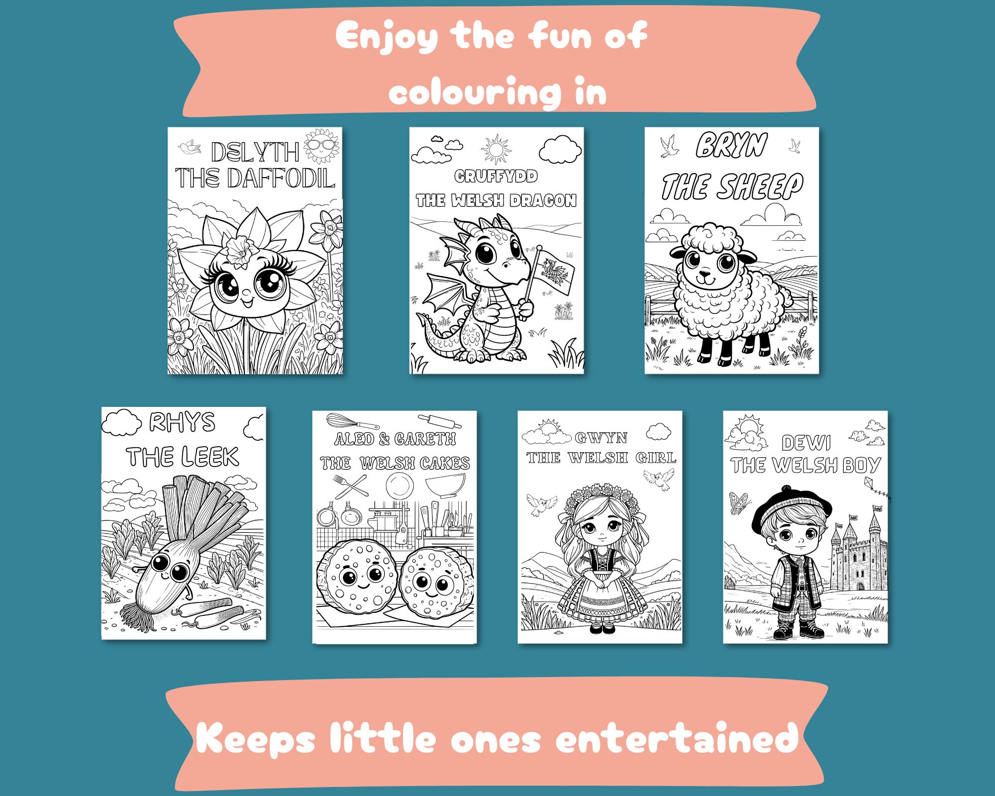 7 Welsh Colouring Pages, Colouring Kids Pages, Printable Kids Pages ...