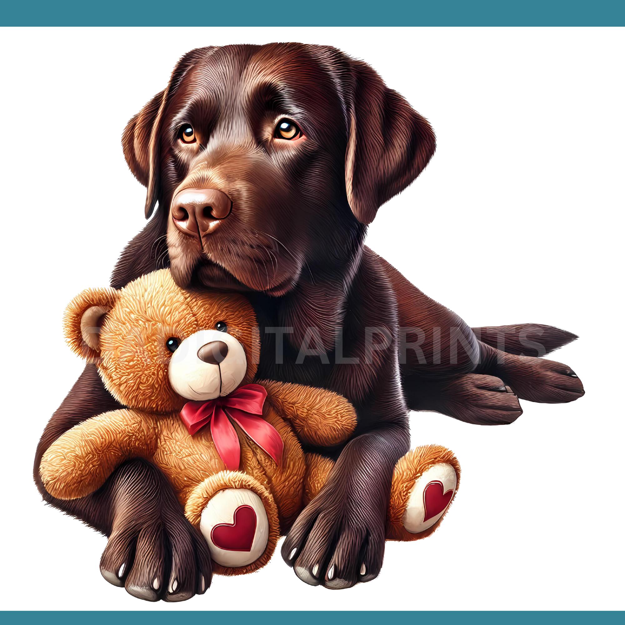 Chocolate Labrador Valentines Clipart Bundle (PNG & JPEG) - Etsy