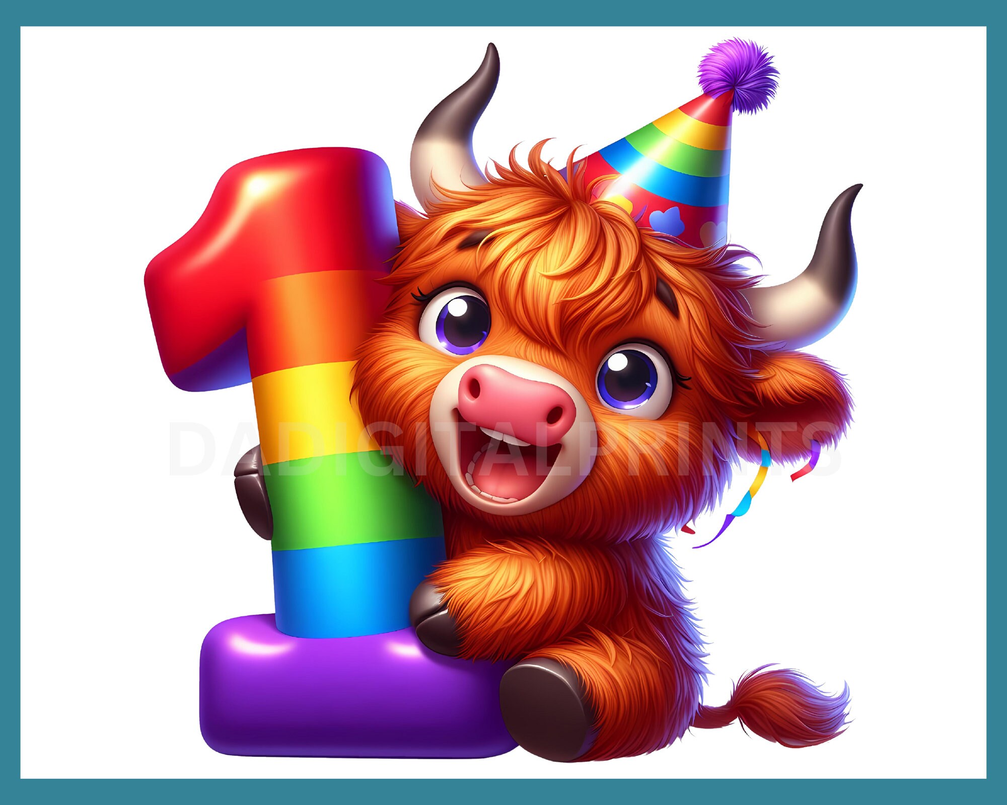 Highland Cow Clipart, Highland Cow Digital, Highland Cow Png, Number ...