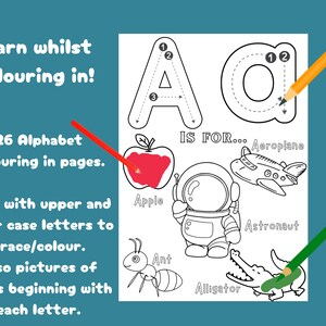 26 Alphabet Colouring Pages, Alphabet Learning, Alphabet Tracing, Kids ...