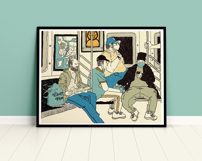 MTA MEN Art Print Modern Art Print Wall Decor New York City Subway ...