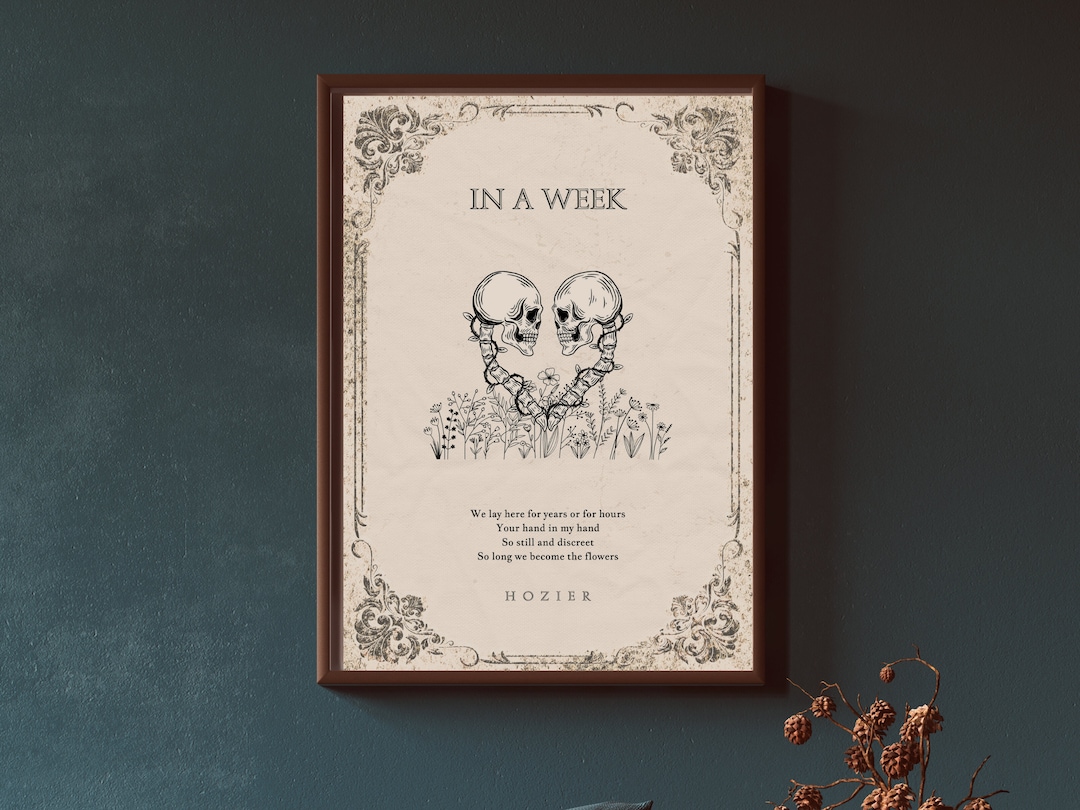 Hozier Digital Print, in A Week, Hozier Lyrics Print, Hozier Album ...