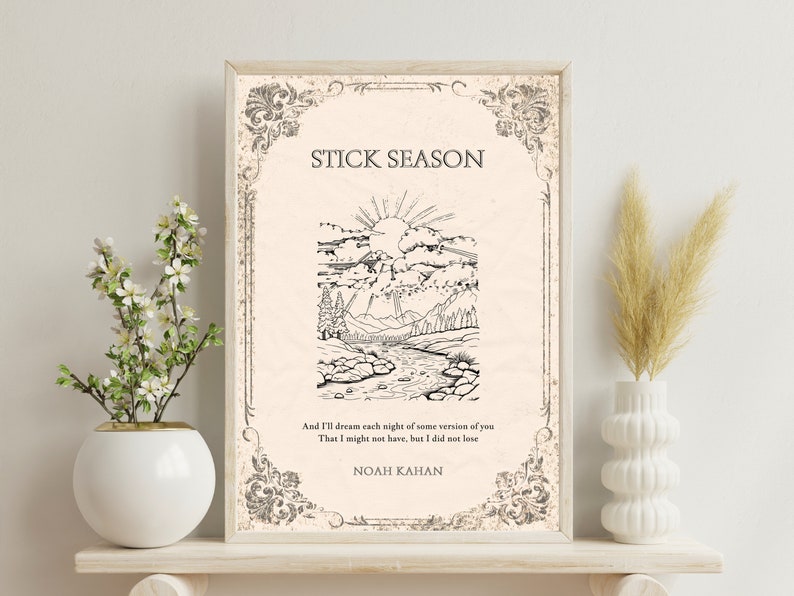 Noah Kahan Digital Print, Noah Kahan Stick Season Lyrics, Noah Kahan ...