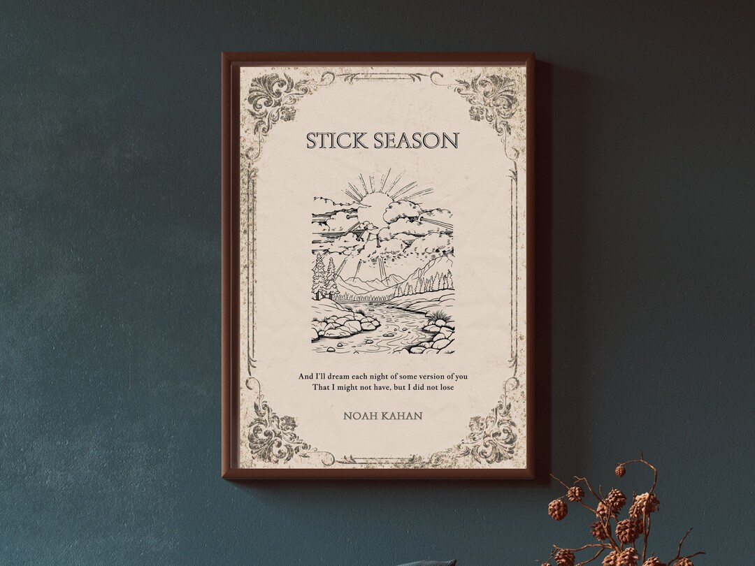 Noah Kahan Digital Print, Noah Kahan Stick Season Lyrics, Noah Kahan ...