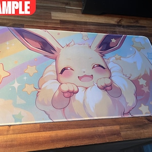 Eevee Pokemon Kawaii Painting Desk Mat Mouse Pad - Etsy