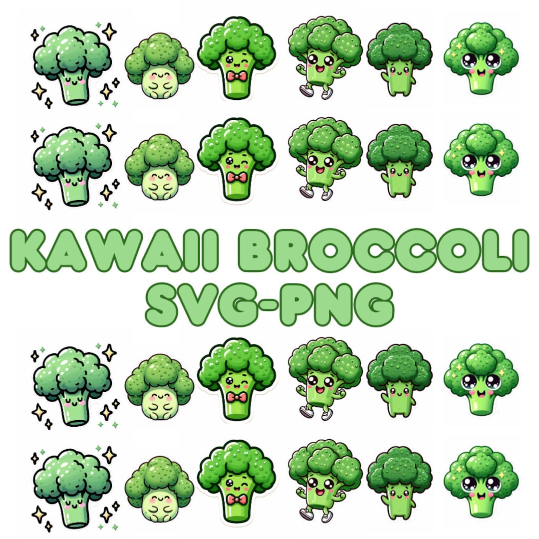 Kawaii Broccoli Cute Style PNG SVG Bundle - Etsy