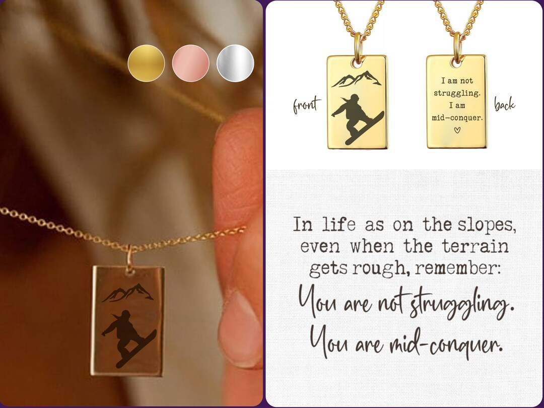 Snowboard and Girl Necklace Snowboard Club Gifts Snowboard Gift ...
