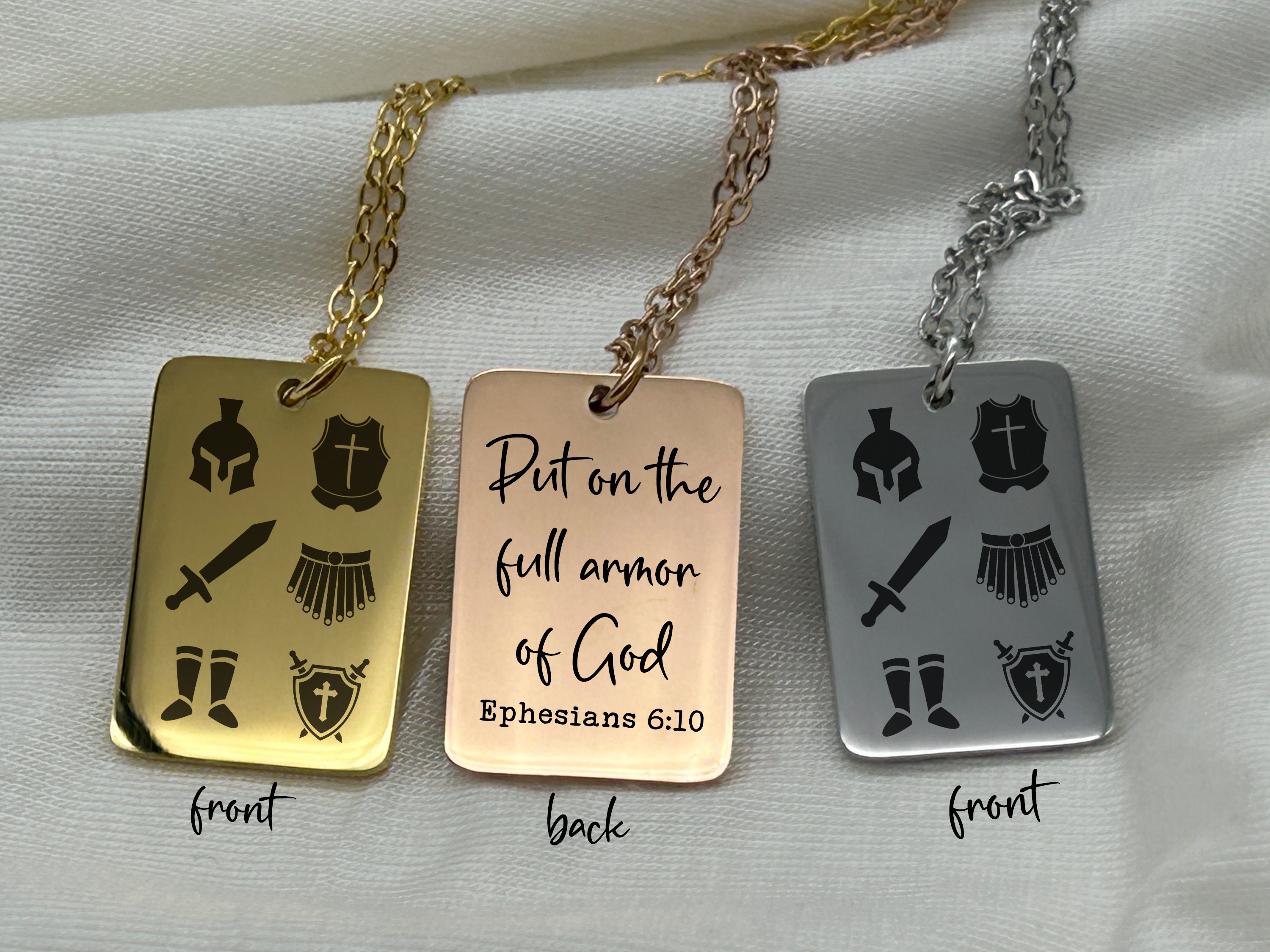 Armor of God Necklace Put on the Whole Armor of God Ephesians 6:10 ...