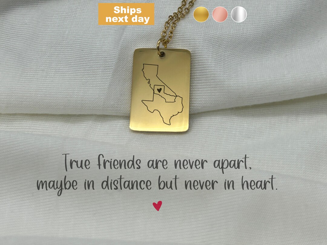 Long Distance Necklace for Her Personalize Countries States Provinces ...