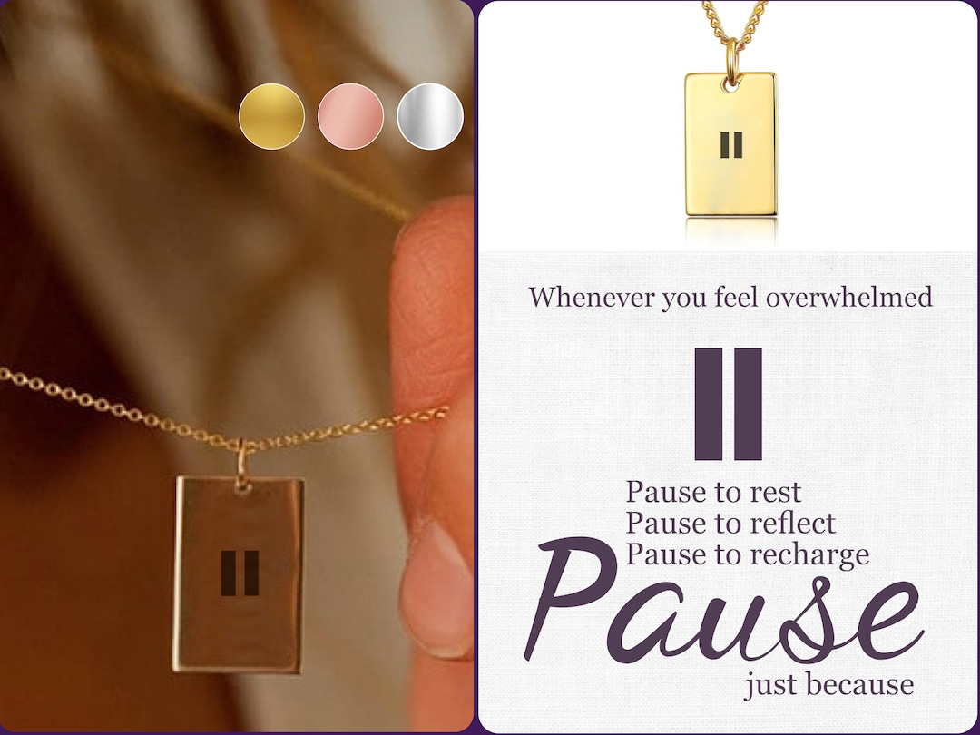 Black Owned Jewelry Pause Necklace for Women Pause Necklace Gold Self ...