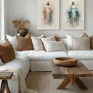 Divine Mercy Sacred Heart of Jesus Modern Christian Canvas Painting ...