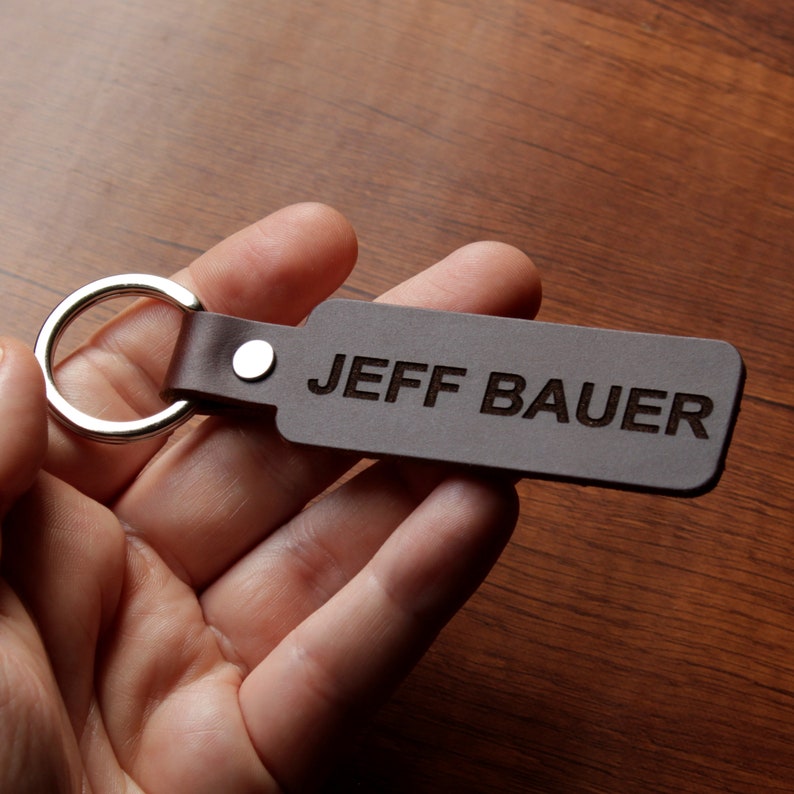 Personalized Leather Keychain Customized Keychain Custom | Etsy