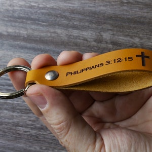 Religious Gifts - Personalized Leather Keychain - Christian Gifts ...