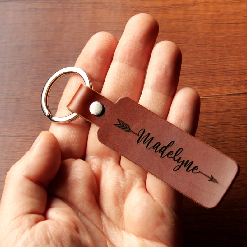 Personalized Leather Keychain Customized Keychain Custom | Etsy