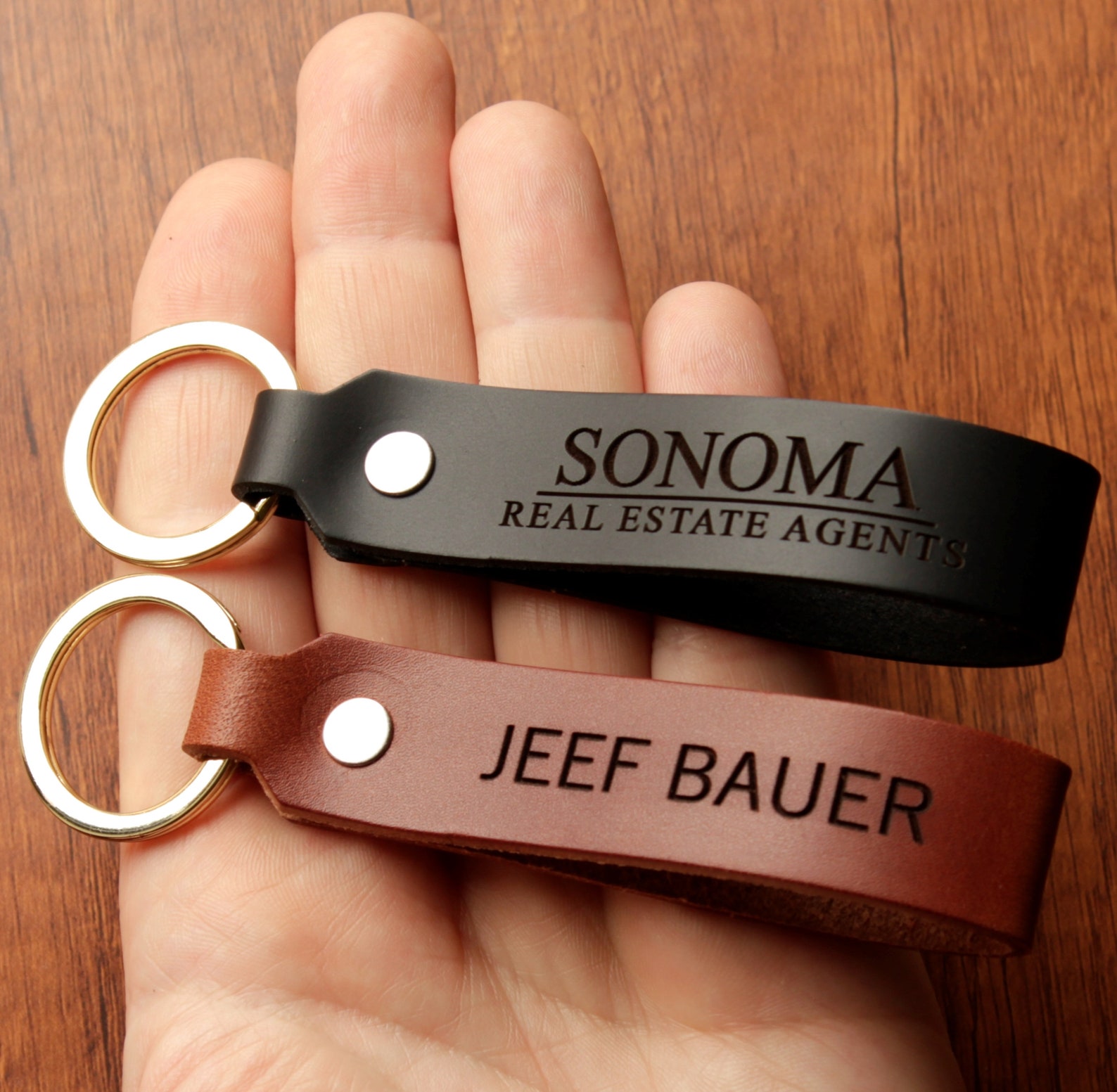 Personalized Leather Keychain. Custom Leather Keychain. - Etsy