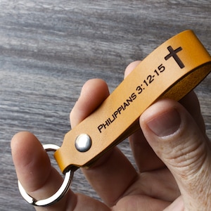 Religious Gifts - Personalized Leather Keychain - Christian Gifts ...