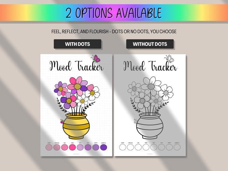 Mood Tracker, Printable Feelings Premade Bullet Journal Page ...