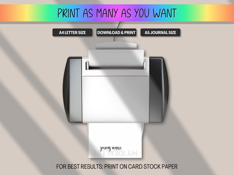 2026 Vision Board Printable Bundle | A4 Letter A5 ADHD Planner Insert ...