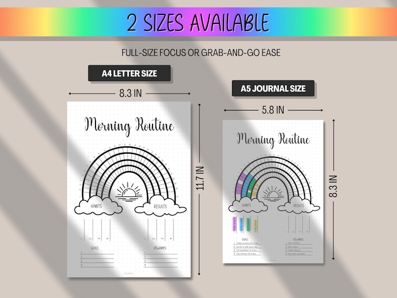 Morning Routine Tracker, Printable Premade Bullet Journal Page, Monthly ...