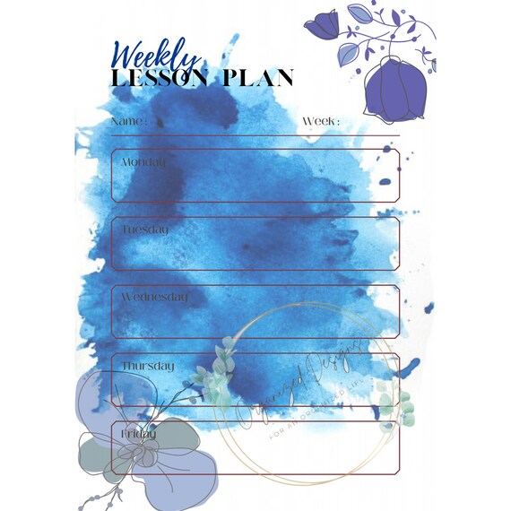 Floral Watercolor Weekly Lesson Plan - Etsy