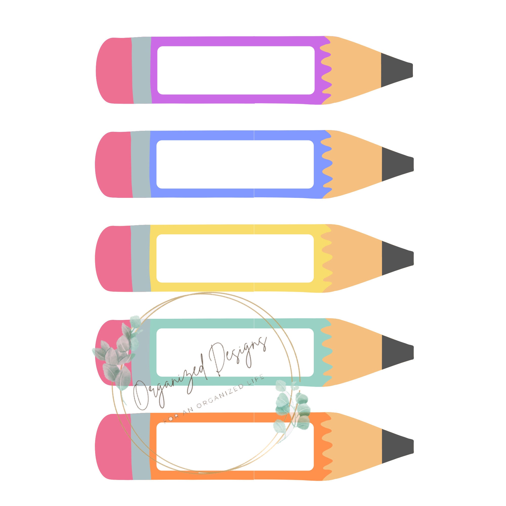 Pencil Childcare Labels & Nametags - Etsy