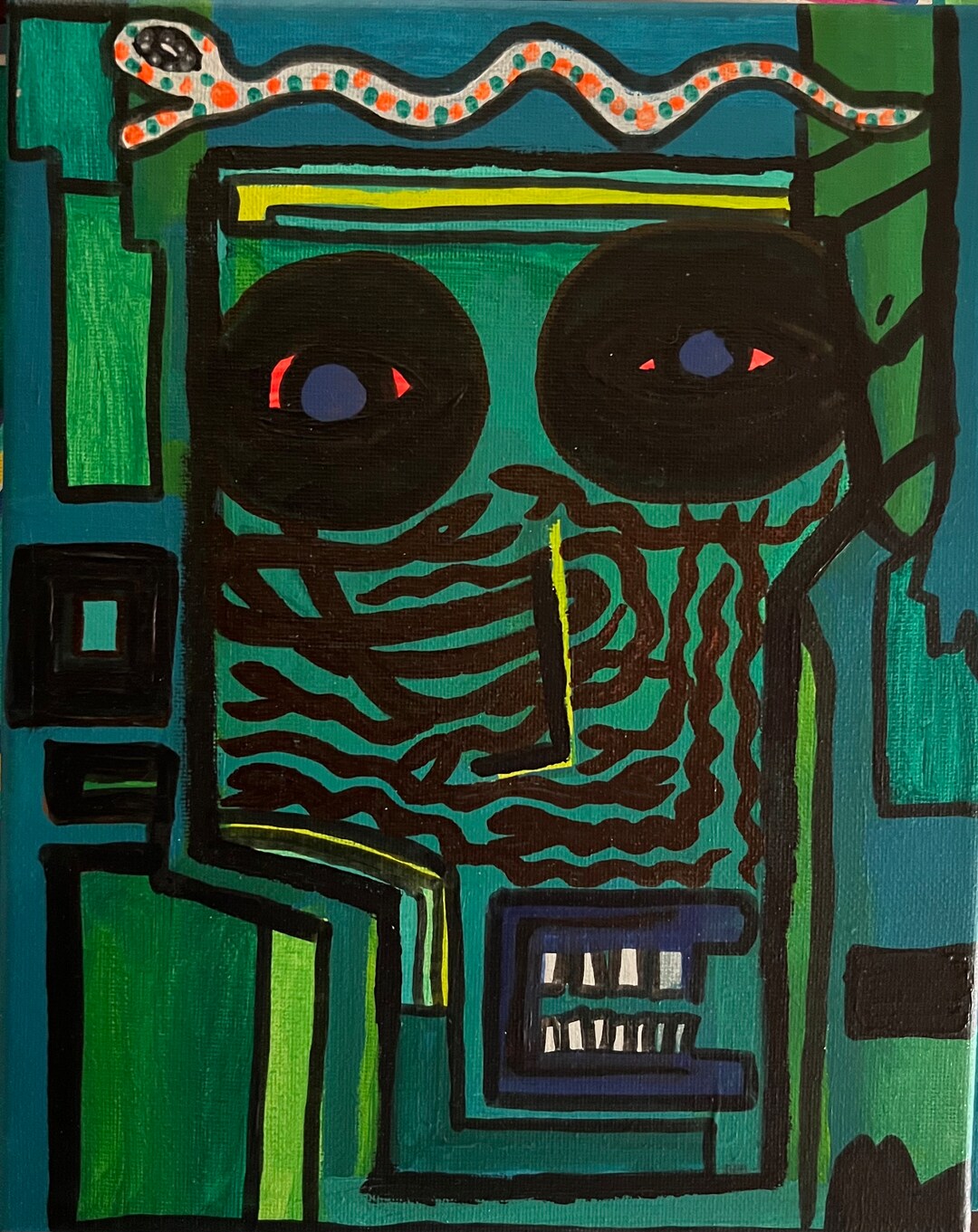 Outsider Art - Snakes Alive (cancer Series) - Acrylics on CANVAS (8"x10 ...