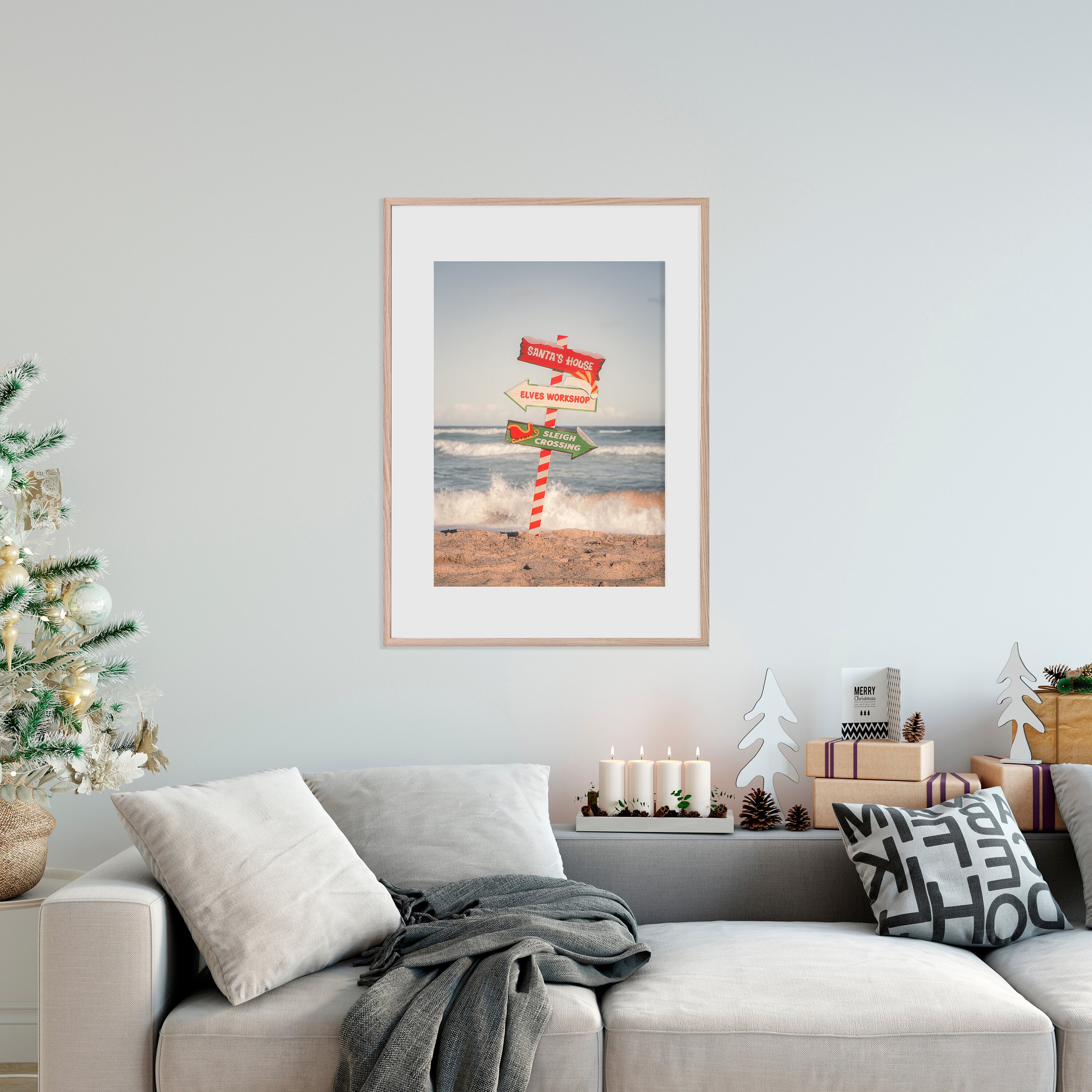 Vintage Christmas Beach Downloadable Poster Beach House Home - Etsy ...