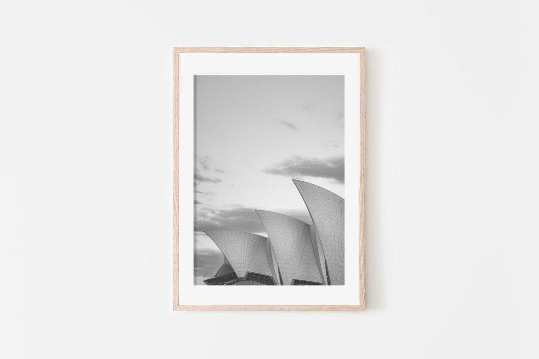 Sydney Opera House Black and White Wall Decor, Minimalist Architecture ...