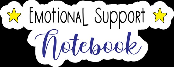 Emotional Support Notebook SVG Cut File - Etsy