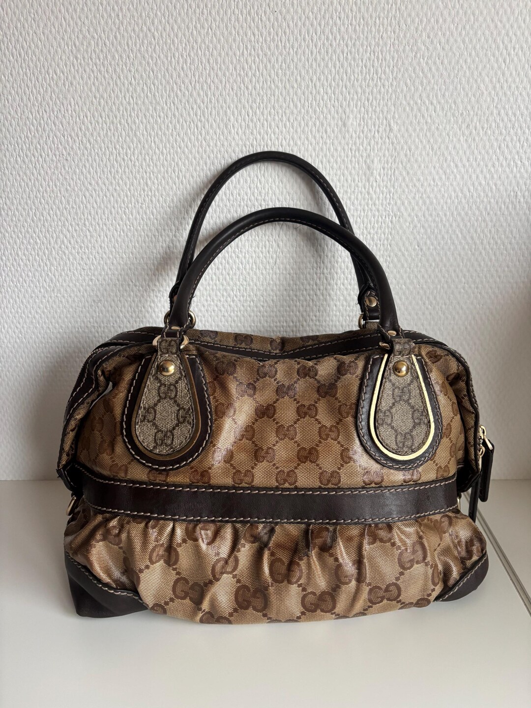 Authentic Gucci Vintage 90s Brown Handbag - Etsy