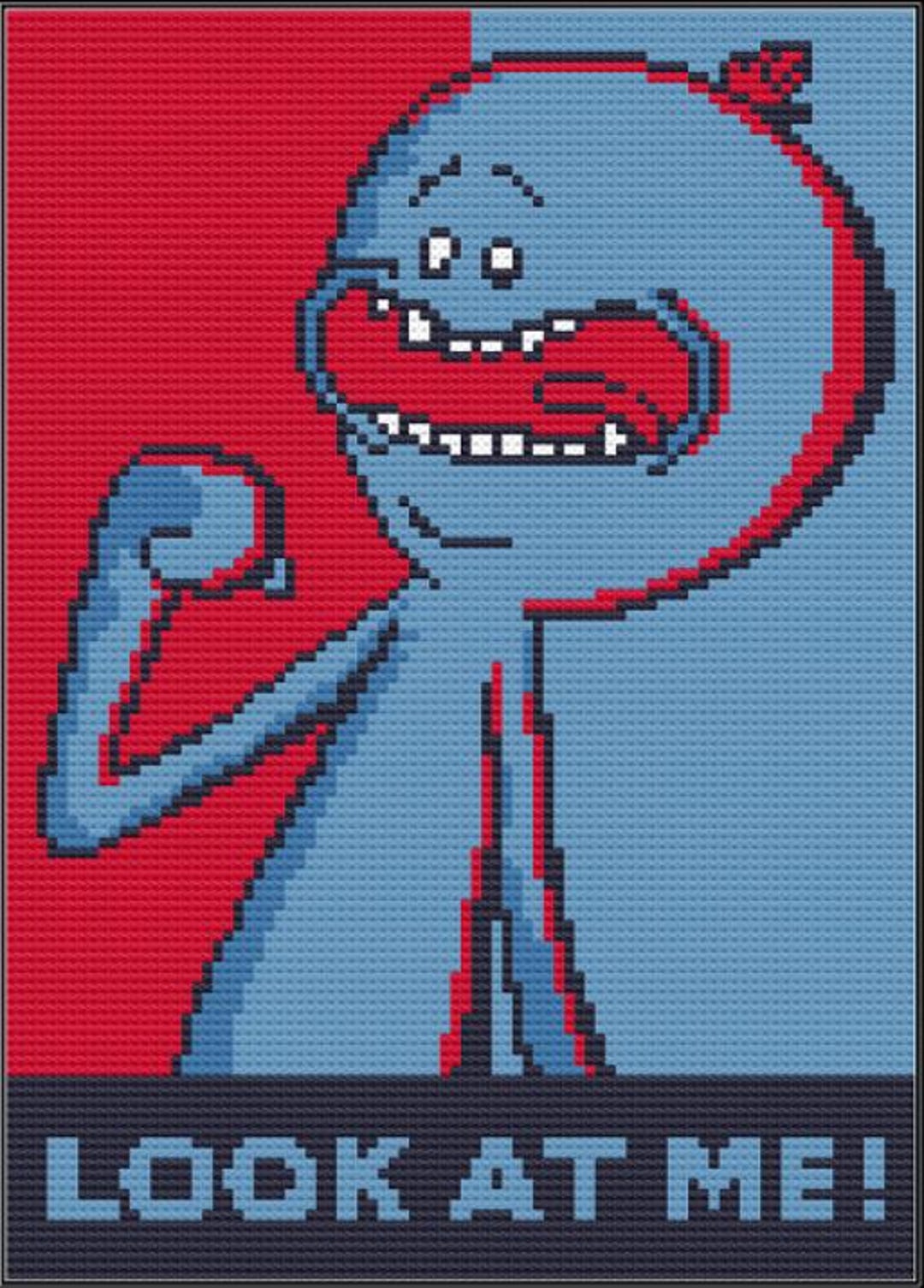 Look at Me! Rick and Morty, Mr. Meeseeks Cross Stitch Pattern. Funny - Etsy