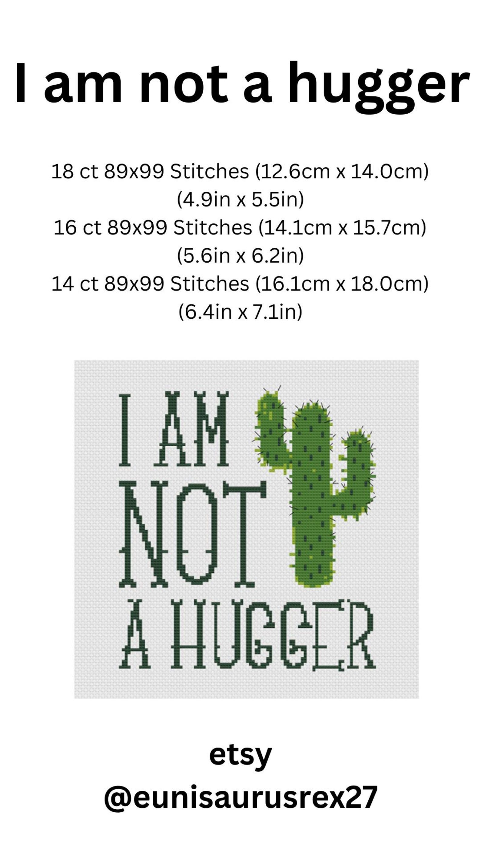I Am Not a Hugger Cross Stitch Pattern. Funny Cactus. - Etsy