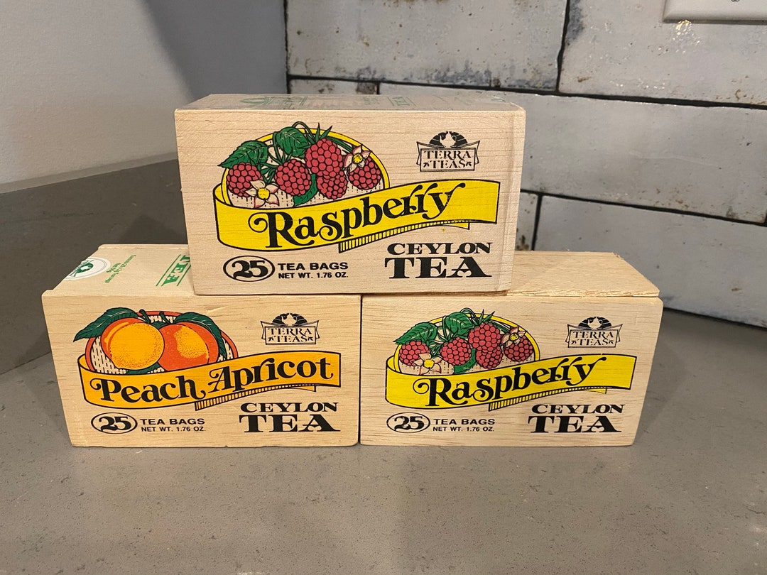 Vintage Peach/apricot (1) & Raspberry (2) Terra Ceylon Tea Wooden ...