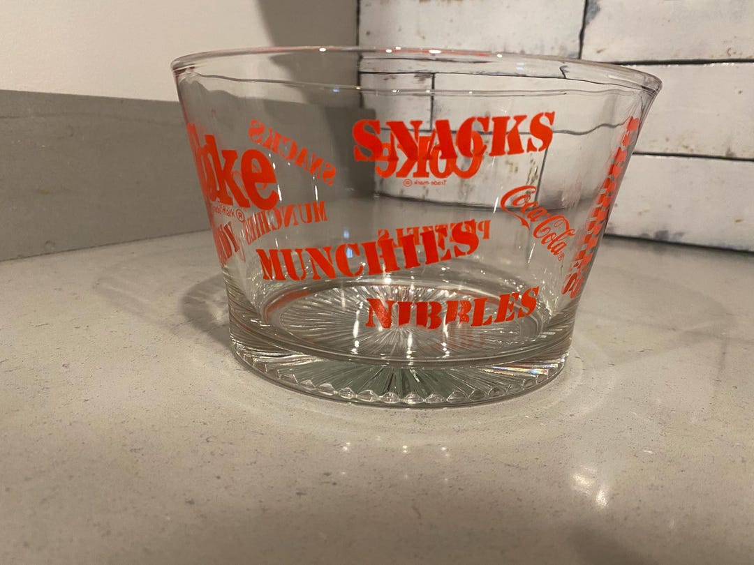 Vintage Coca Cola Snack Bowl. Coke Snack Glass Bowl. Perfect Party Bowl ...