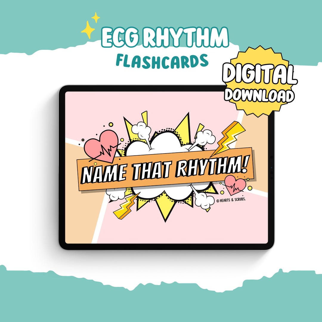 Name That Rhythm! Digital EKG Flashcards | Hyperlinked PDF | Instant ...