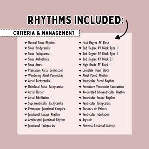 EKG & Dysrhythmias Cheat Sheets 30 Rhythms Digital Download Cardiac ICU ...
