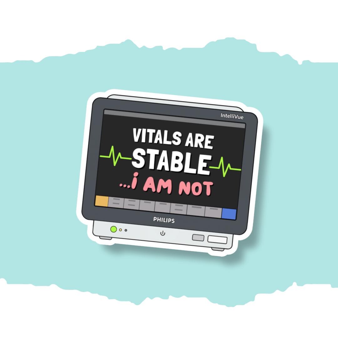 Vitals Are Stable I Am Not Sticker | Nurse ICU RN Gift | Funny Medical ...