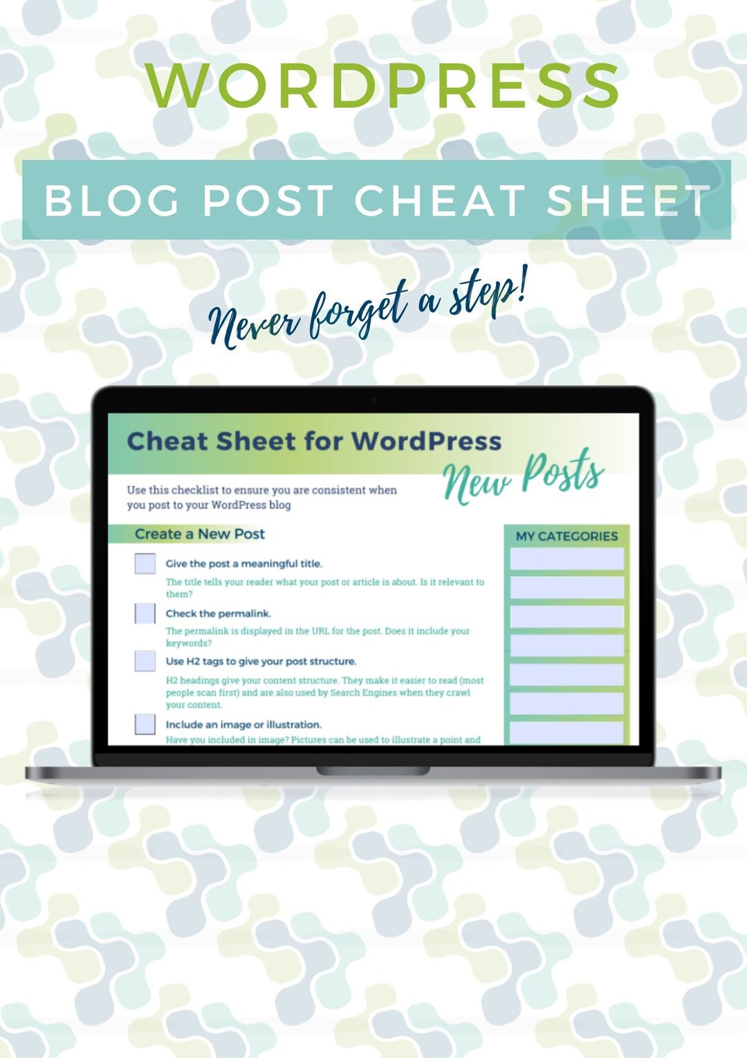 Wordpress Cheat Sheet: New Blog Post Checklistpdf - Etsy