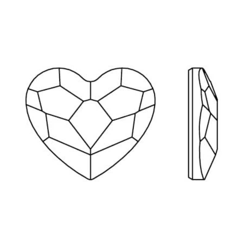 Swarovski 2808 • Swarovski Heart Crystal • Flat Back • 6mm, 10mm, 14mm ...