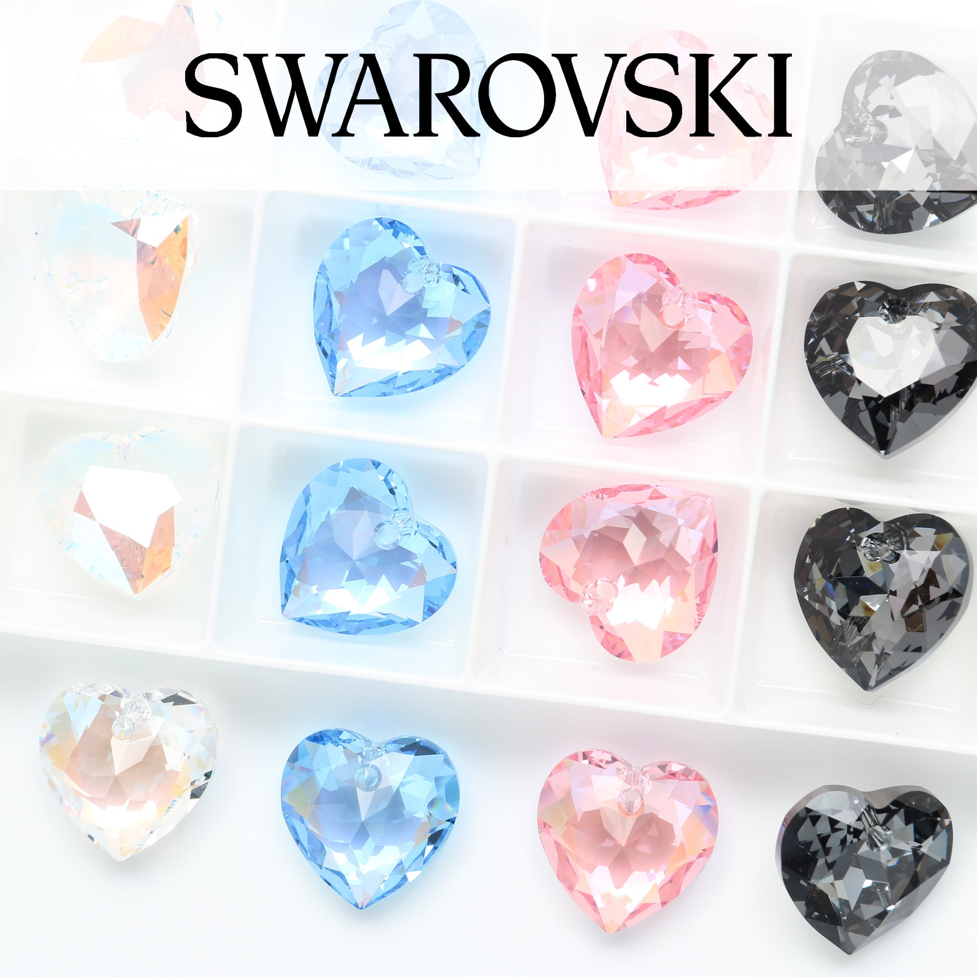 Swarovski 6432 14,5 Mm, Swarovski Heart Pendant, Swarovski Crystal ...