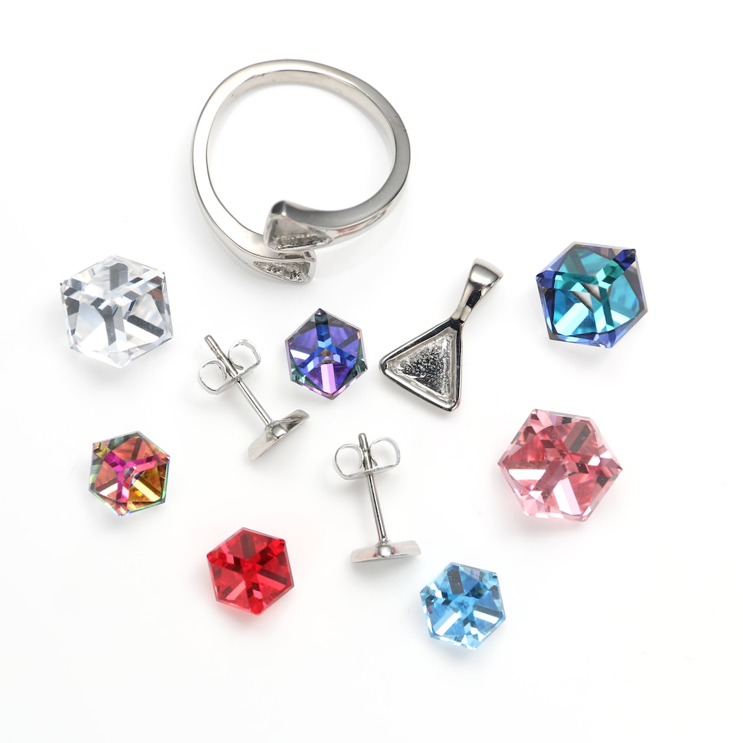 Stainless Steel Base, Swarovski 4841, Empty Jewelry Base, DIY Earrings ...