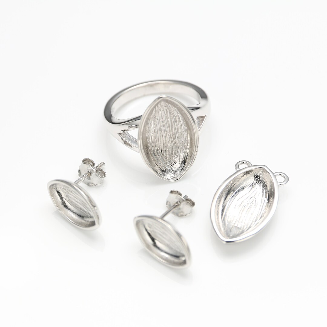 Silver Empty Base Jewelry Findings DIY Earrings Blank Base - Etsy