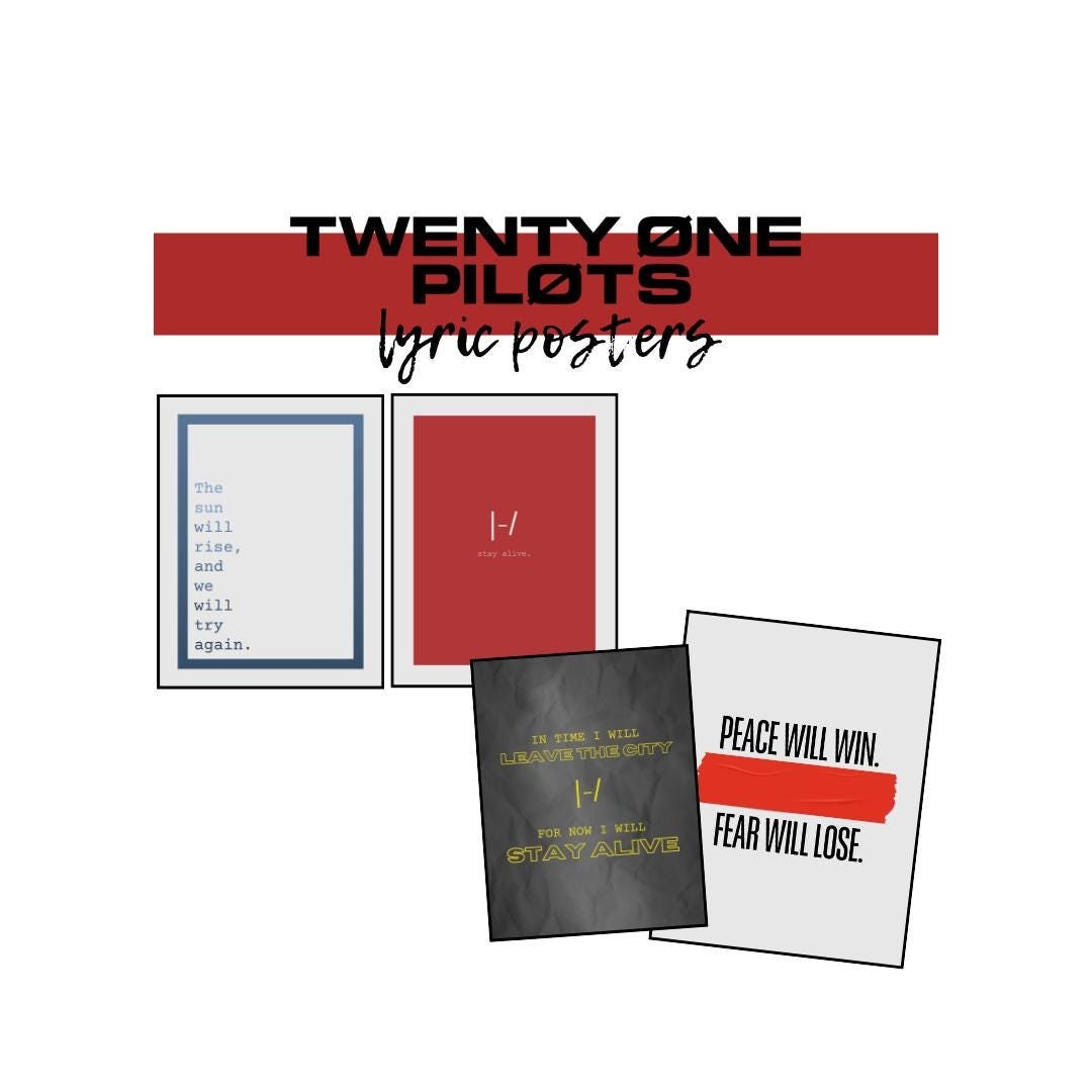 Twenty One Pilots Lyric Posters Vessel Clancy Trench Blurryface - Etsy