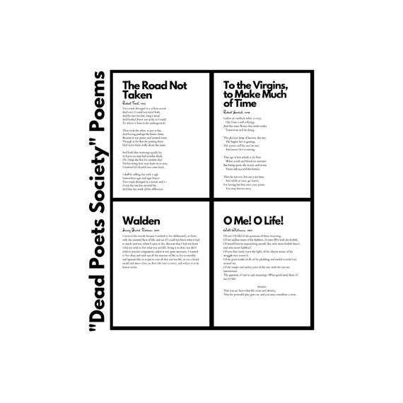 Dead Poets Society Poems English Classroom Posters - Etsy
