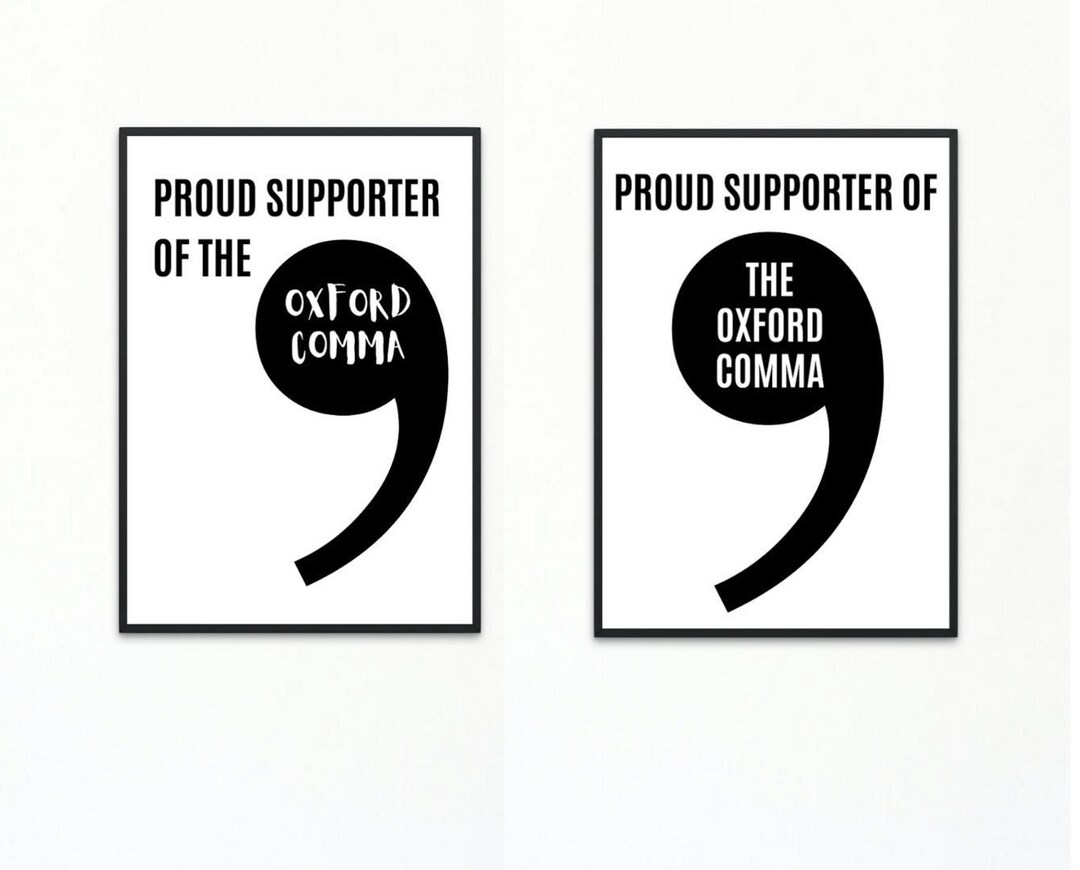Oxford Comma English, ELA, Writing Classroom Poster Decoration Digital ...